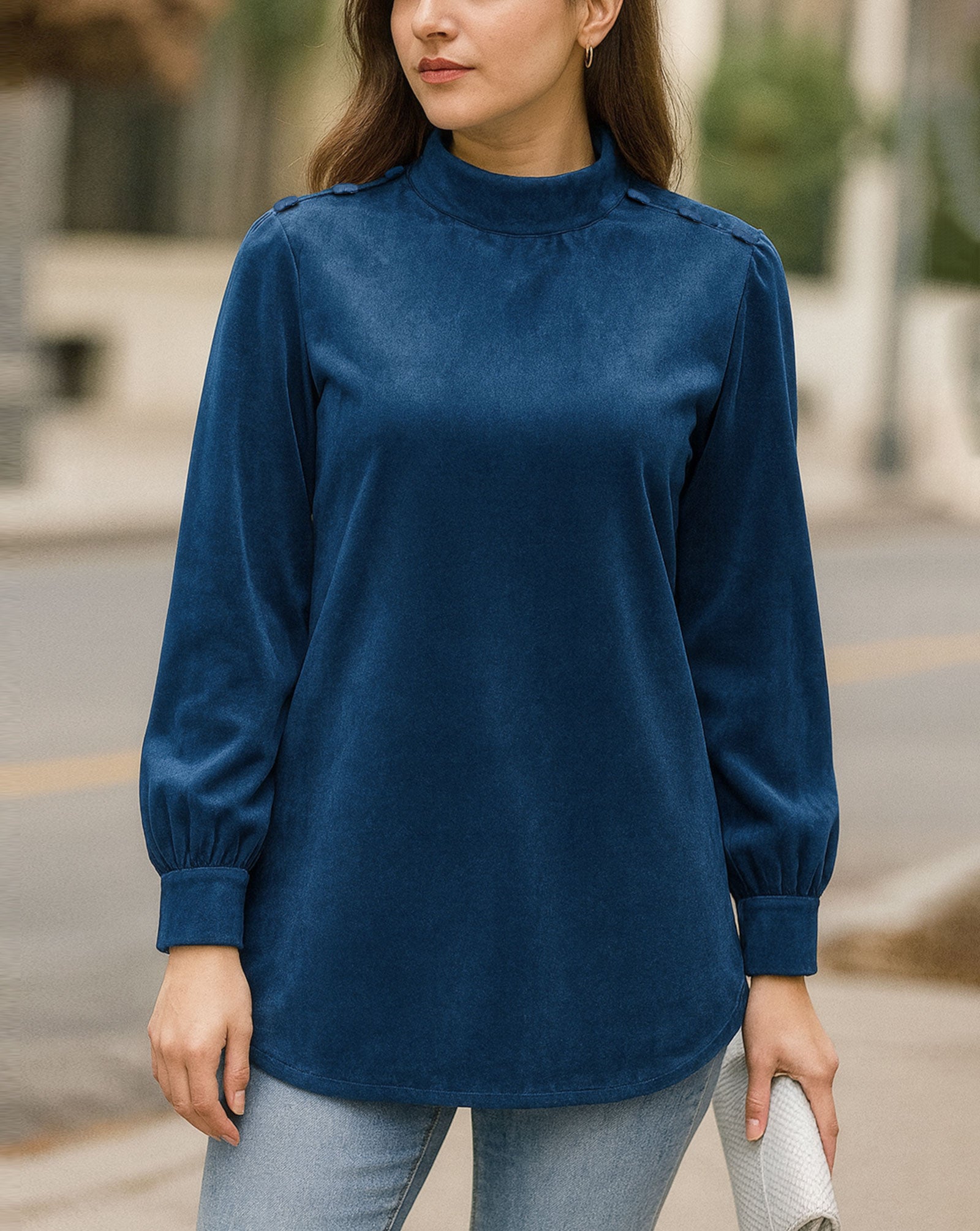 VELVET TOP - Polkadots